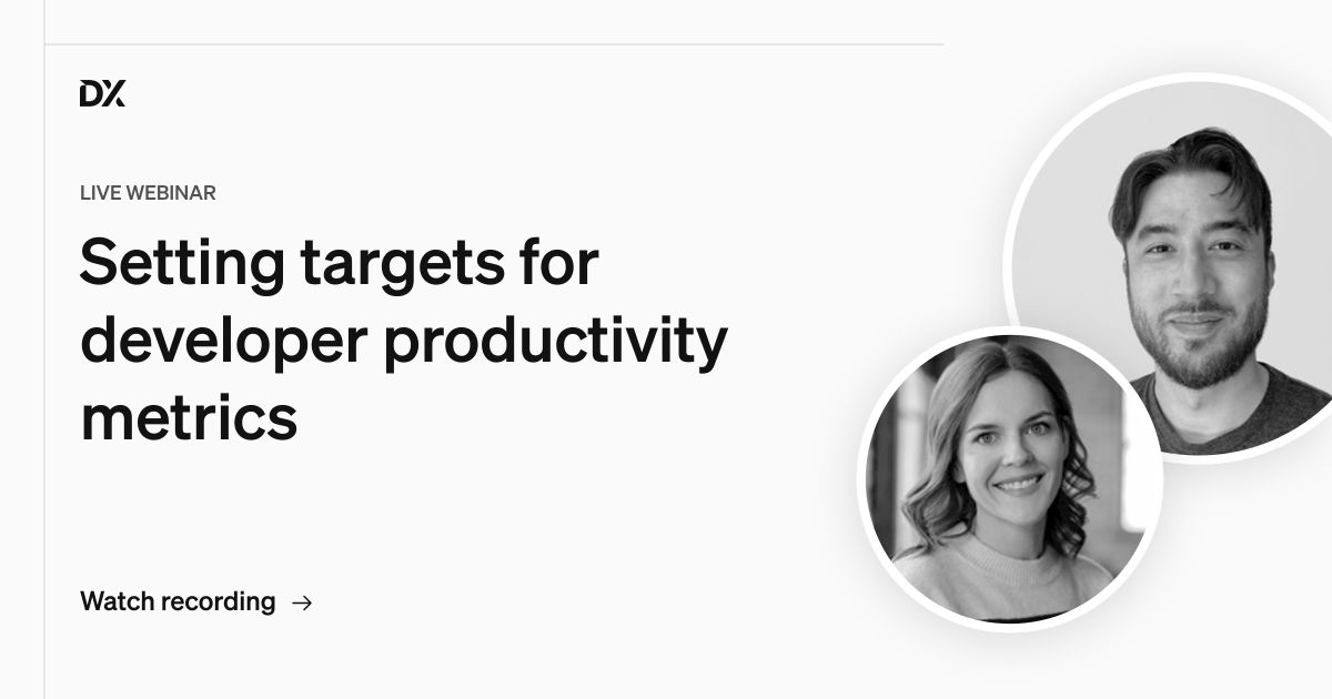 Setting targets for developer productivity metrics