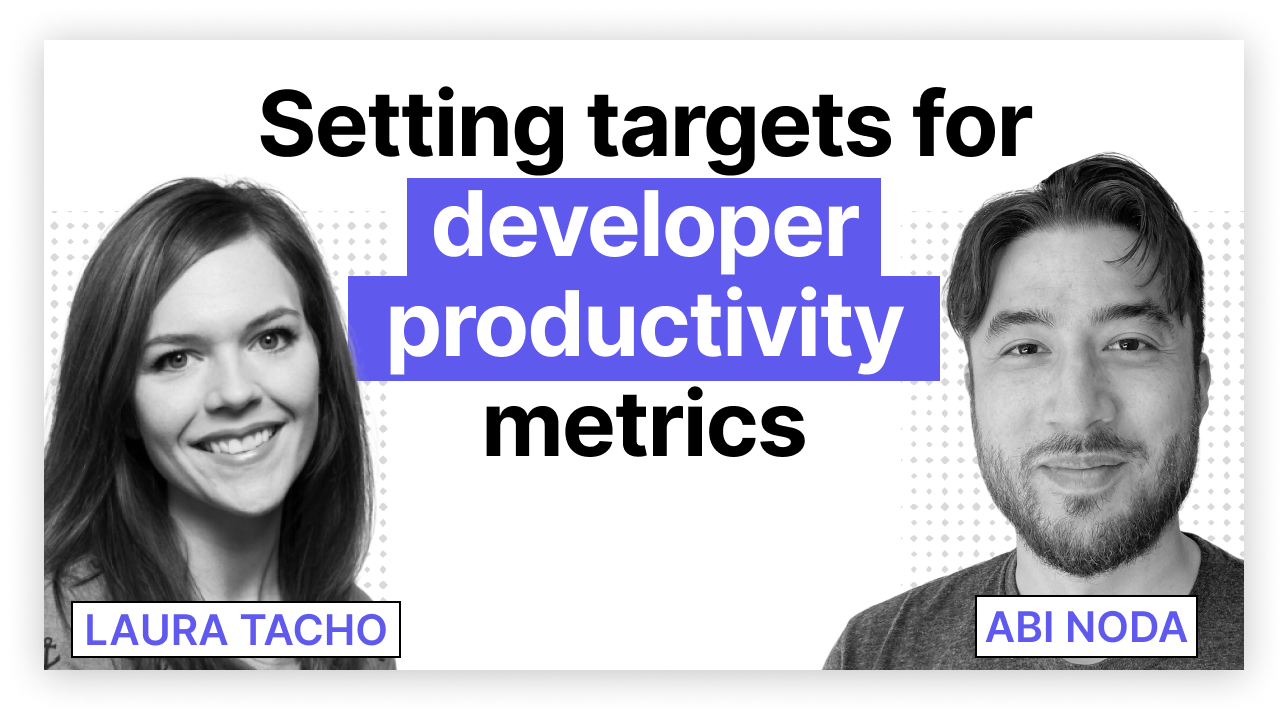 Setting targets for developer productivity metrics